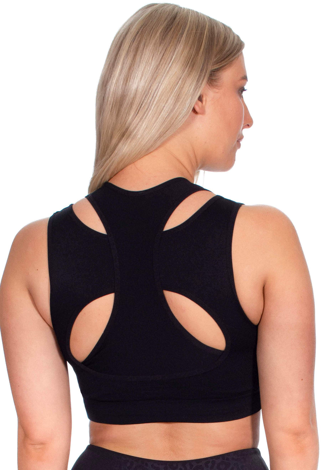Black Double Racer Seamless Padded Sports Bra | B Free AU – B Free ...