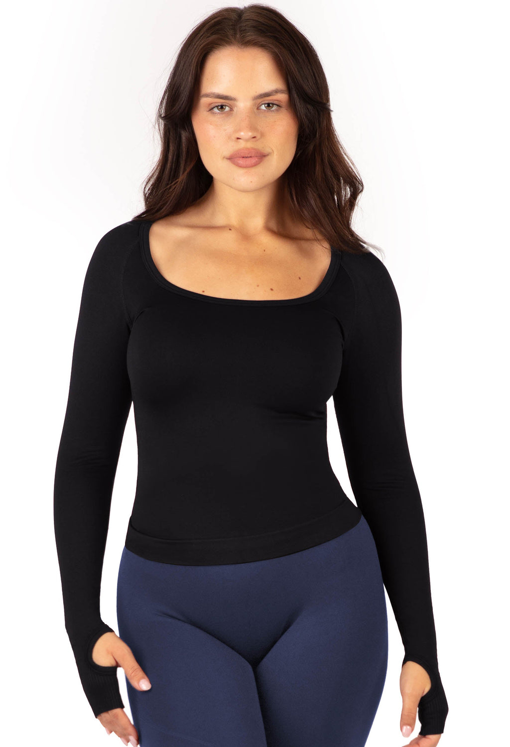 Women's Seamless Square Neck Long Sleeve Top | B Free Australia