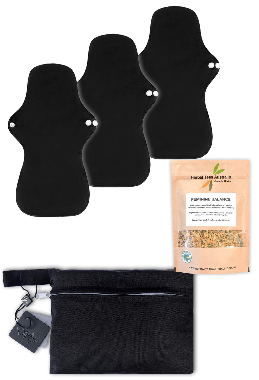 Night Reusable Pads + Hormone Balancing Tea Set | B Free AU – B Free ...