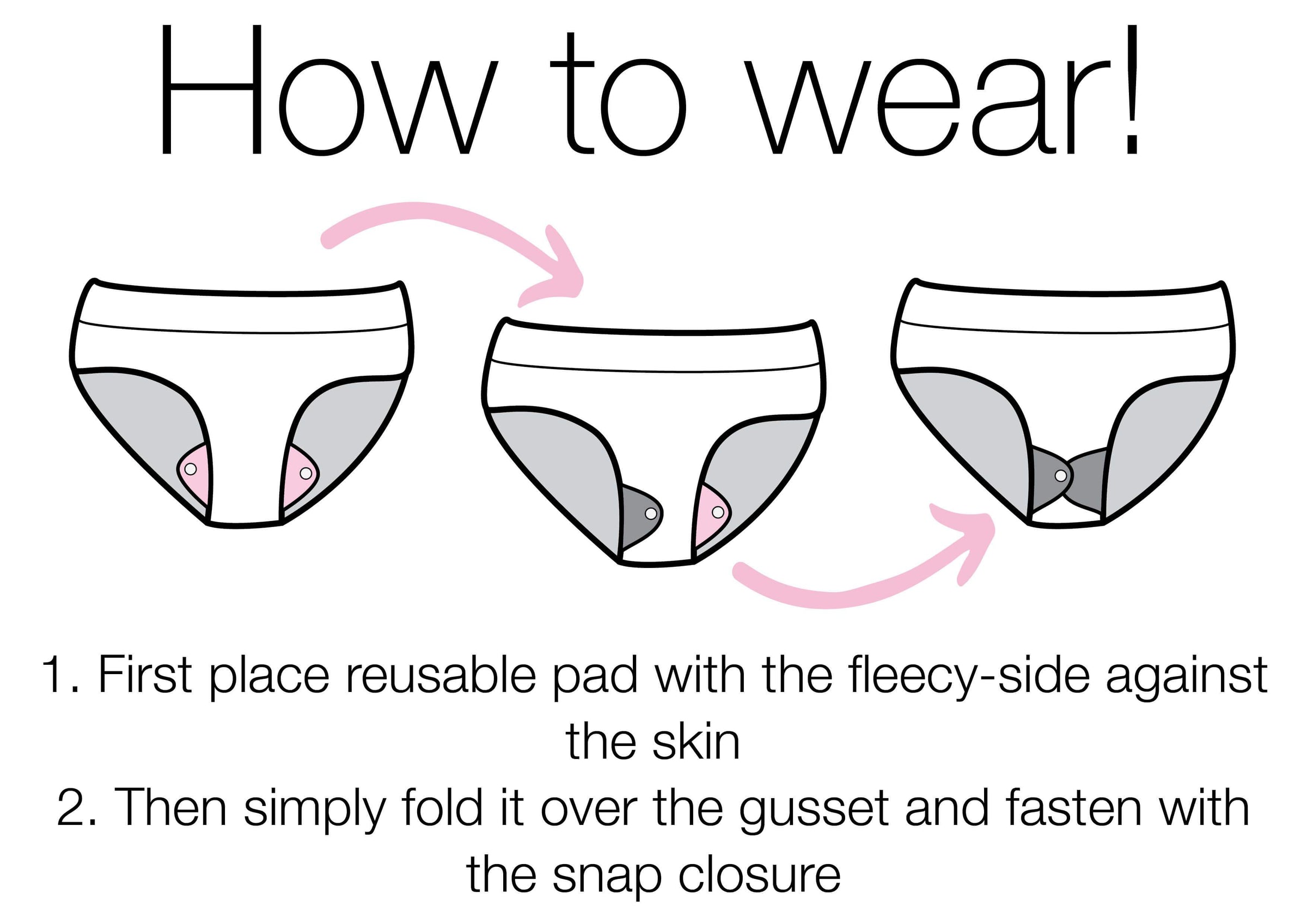 Eco-Friendly Reusable Period Pads Stay Dry | 5 Pack | B Free Australia